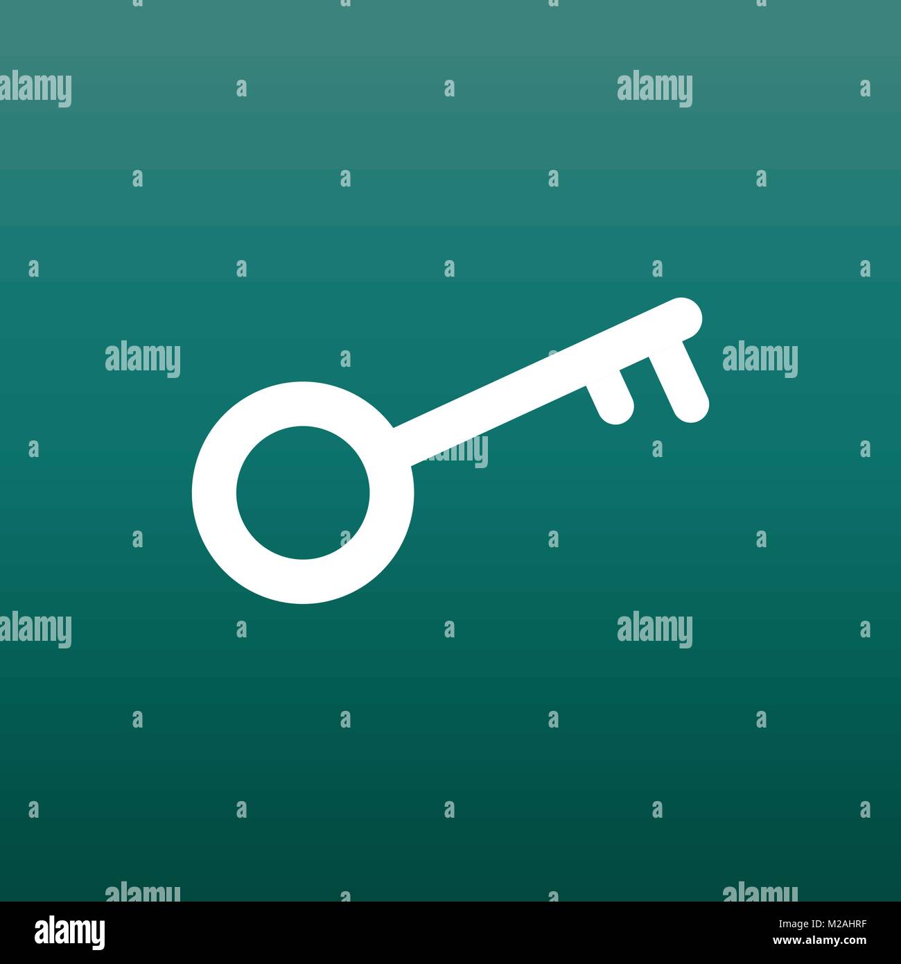 Key Icon vector illustration in flat style on green background. Unlock ...