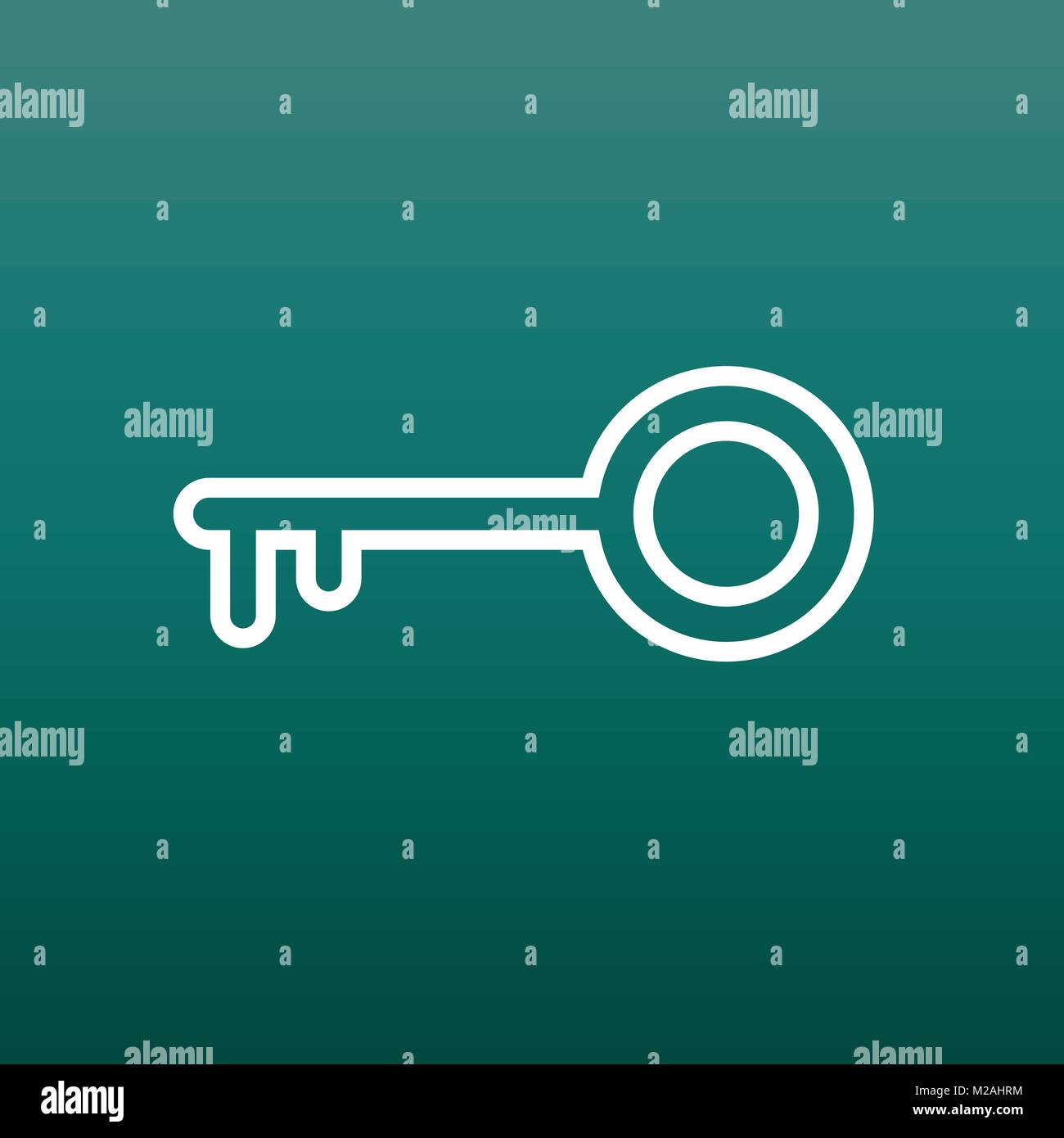 Key Icon vector illustration in flat style on green background. Unlock ...