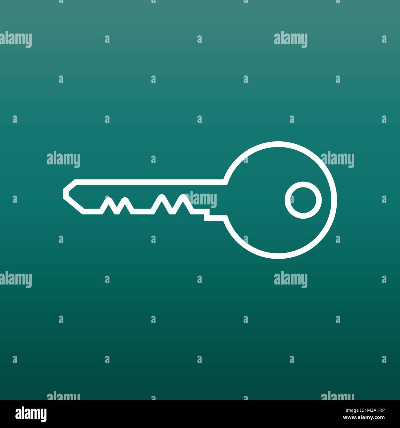 Key Icon vector illustration in flat style on green background. Unlock ...