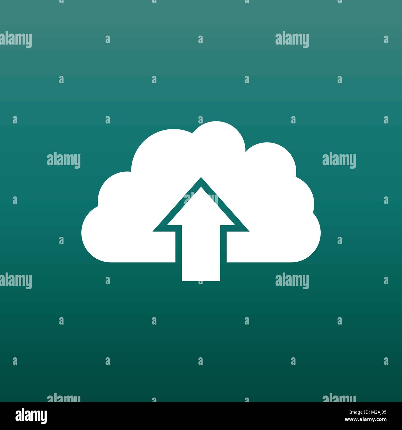 Cloud icon. Internet download symbol. Flat vector illustration on green ...