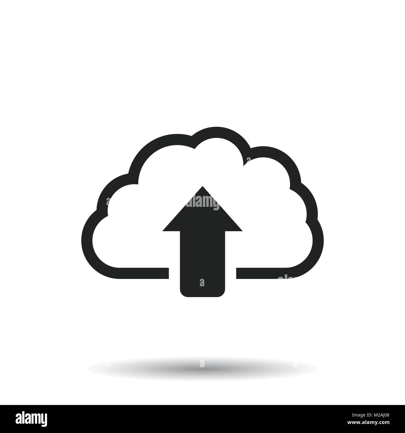Cloud line icon. Internet download symbol. Flat vector illustration on ...