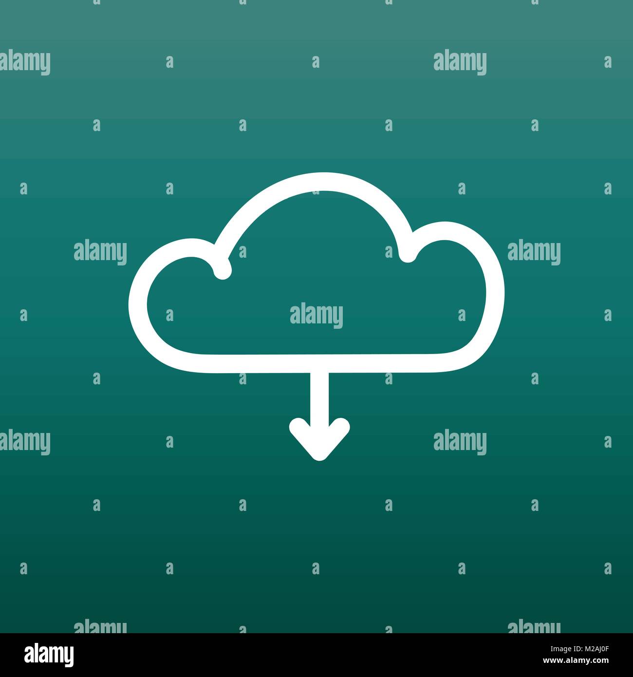 Cloud line icon. Internet download symbol. Flat vector illustration on ...