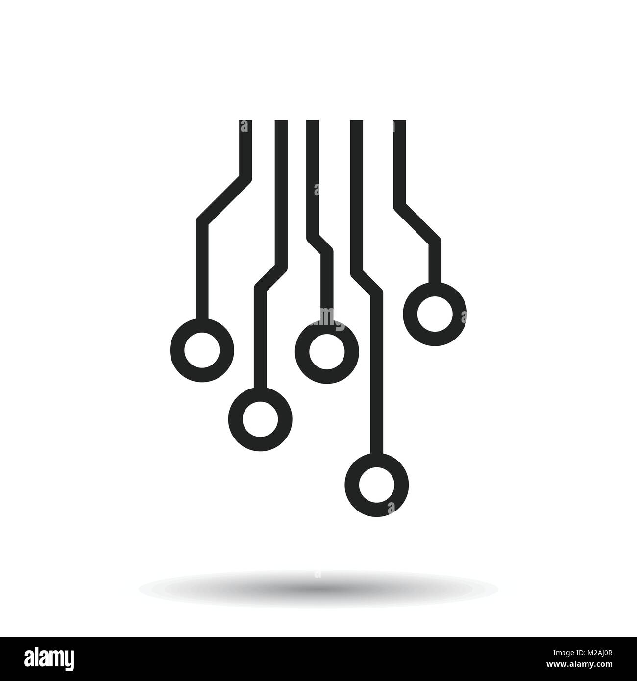 Circuit board icon. Technology scheme symbol flat vector illustration ...
