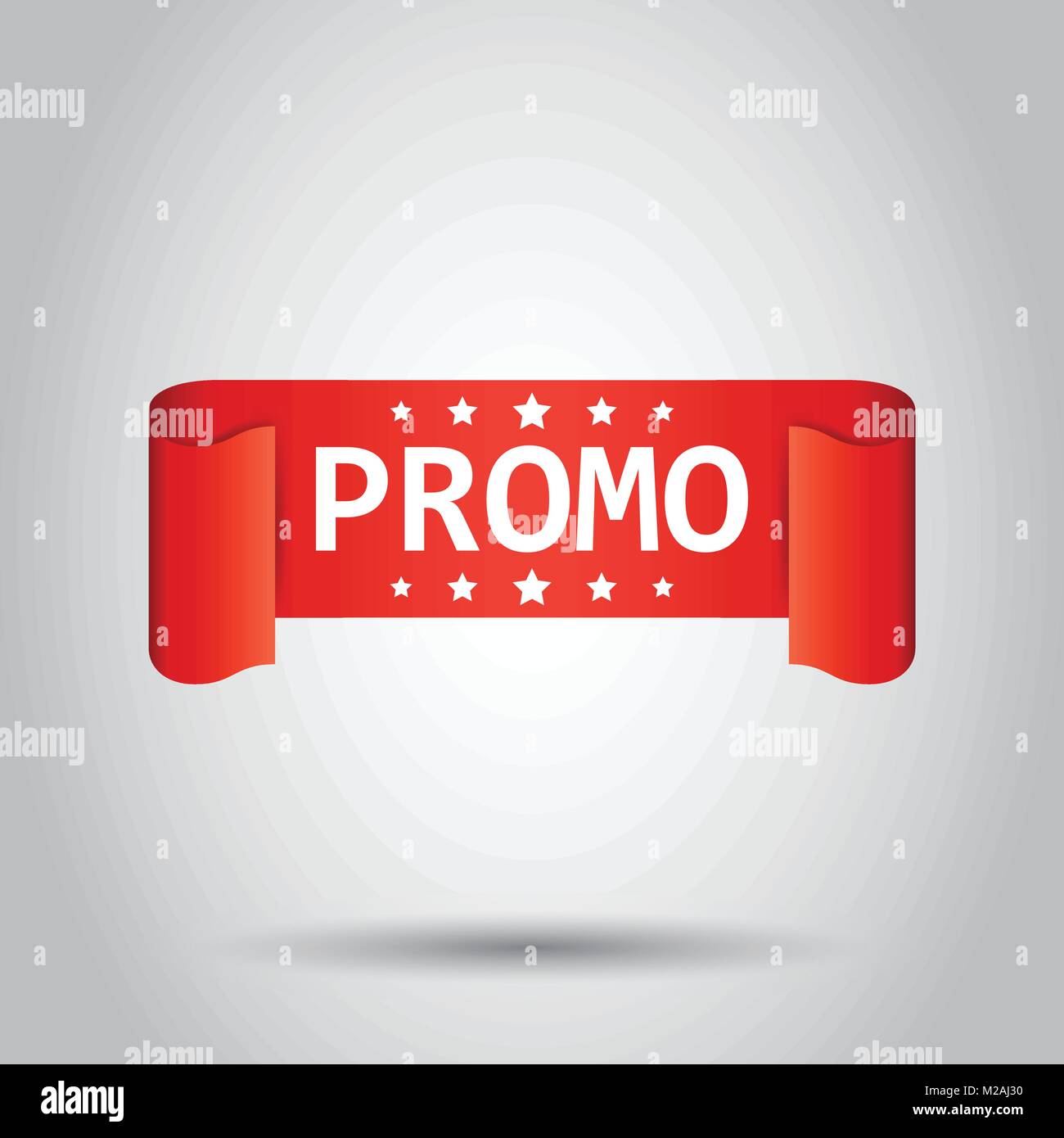 Promo ribbon vector icon. Discount sticker label on white background ...