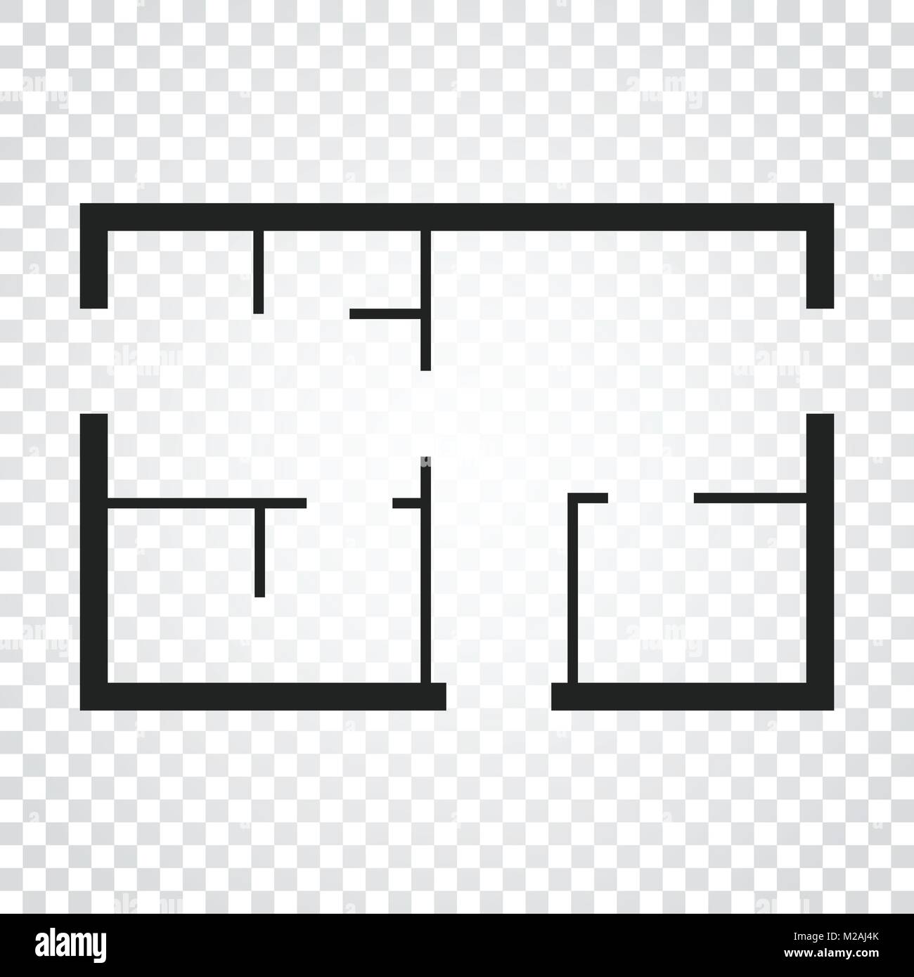 House plan simple flat icon. Vector illustration on white background ...
