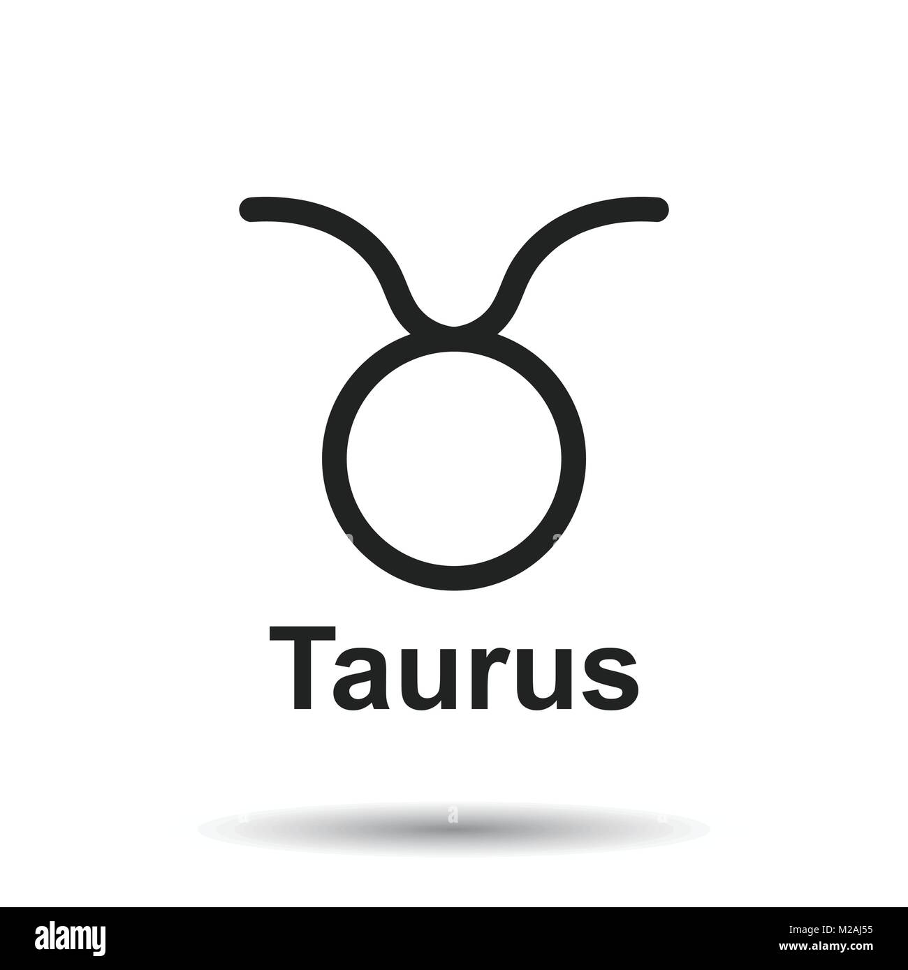 Taurus zodiac sign. Flat astrology vector illustration on white ...