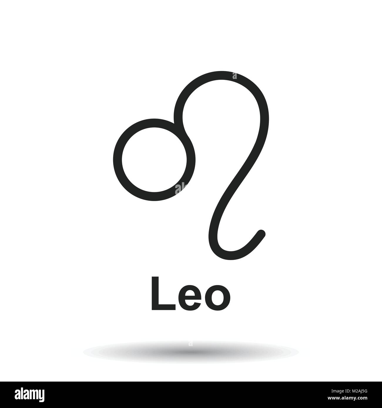Leo zodiac sign. Flat astrology vector illustration on white background ...