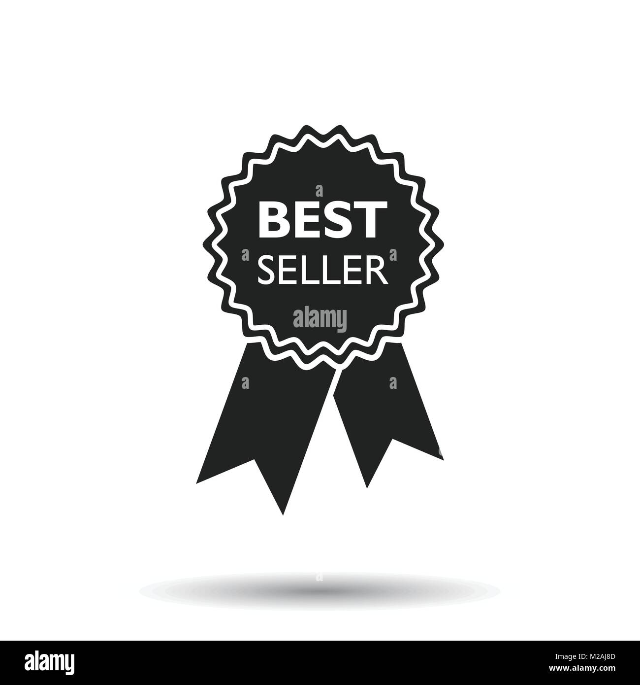 Best seller ribbon icon. Medal vector illustration in flat style on ...