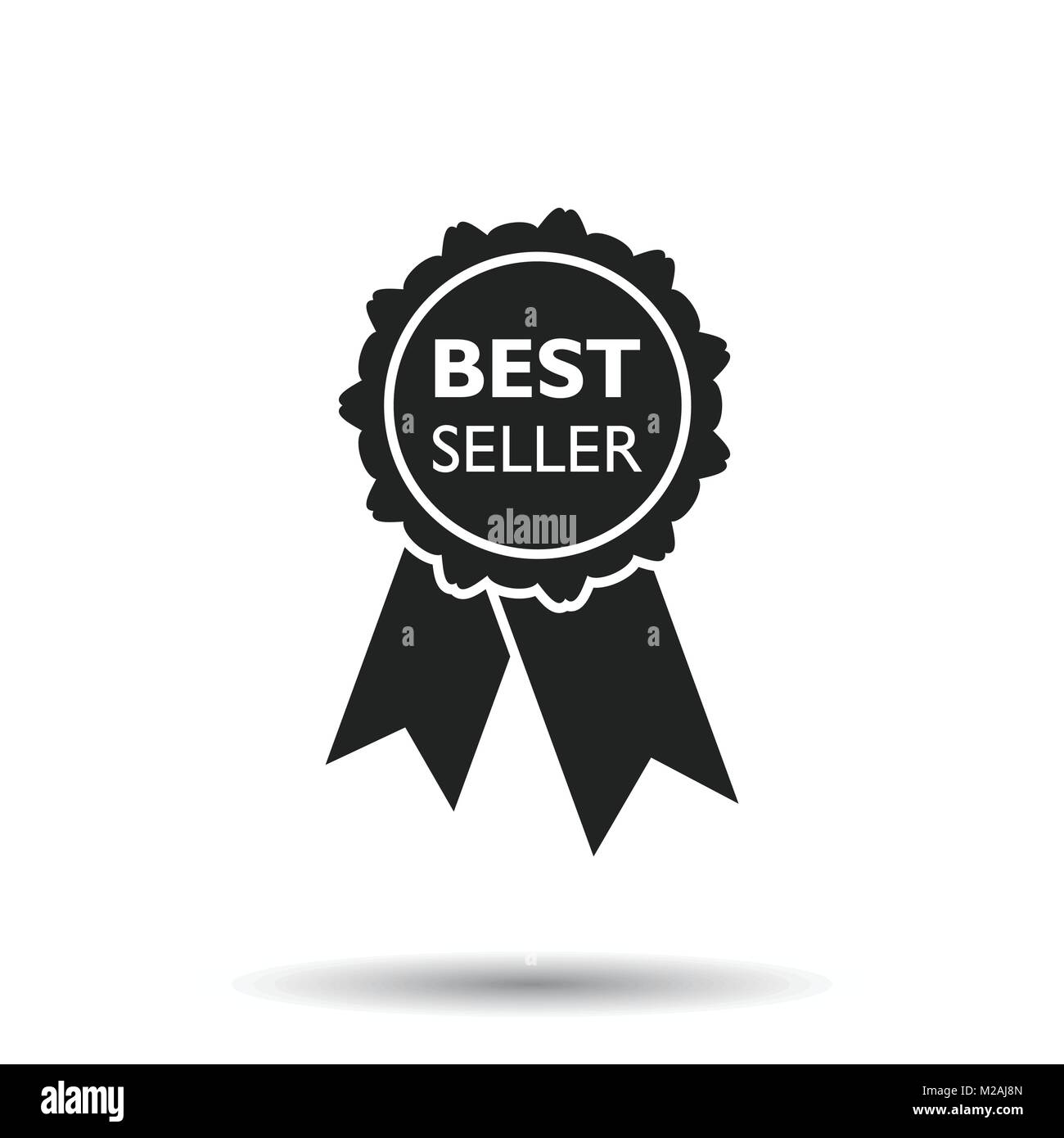 Best seller ribbon icon. Medal vector illustration in flat style on ...