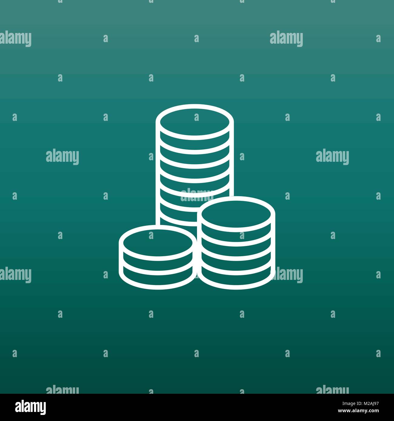 Coins stack vector illustration. Money stacked coins icon in flat style ...
