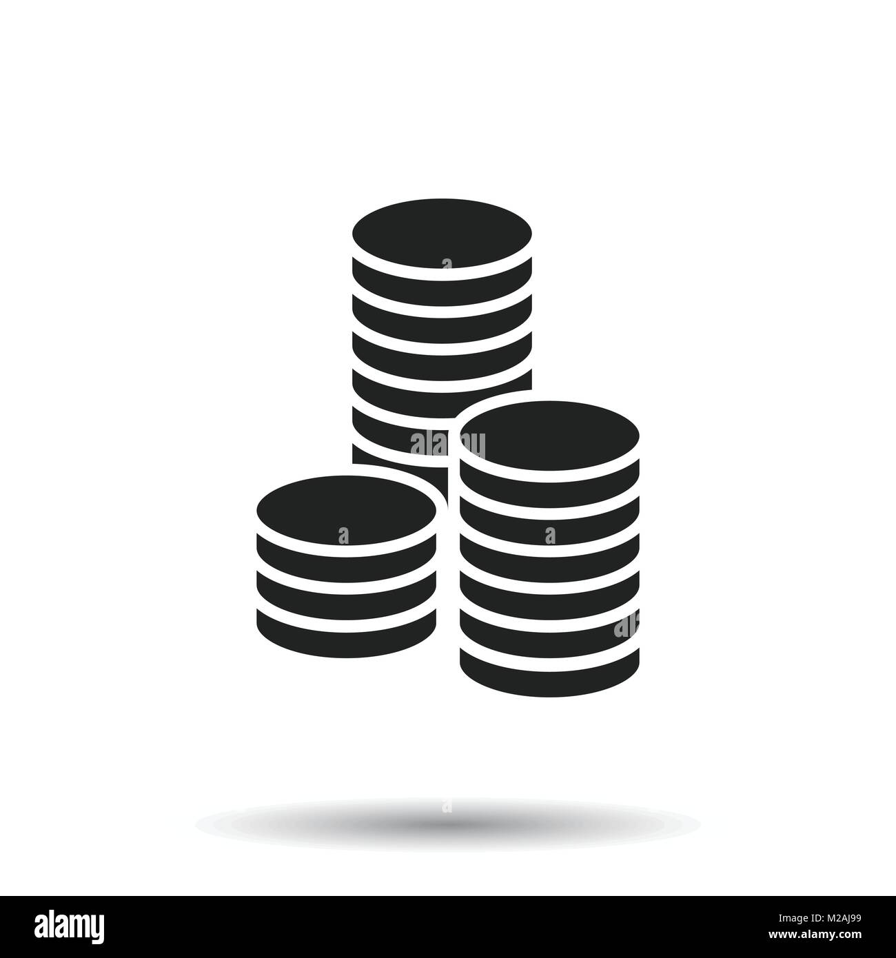 Coins stack vector illustration. Money stacked coins icon in flat style ...