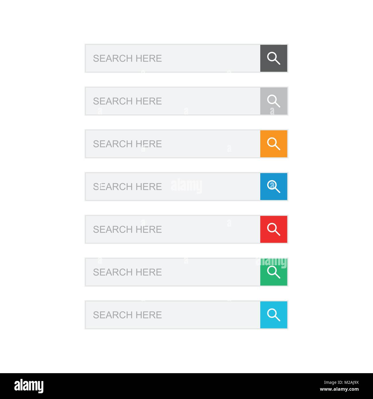 Search bar field. Set vector interface elements with search button ...