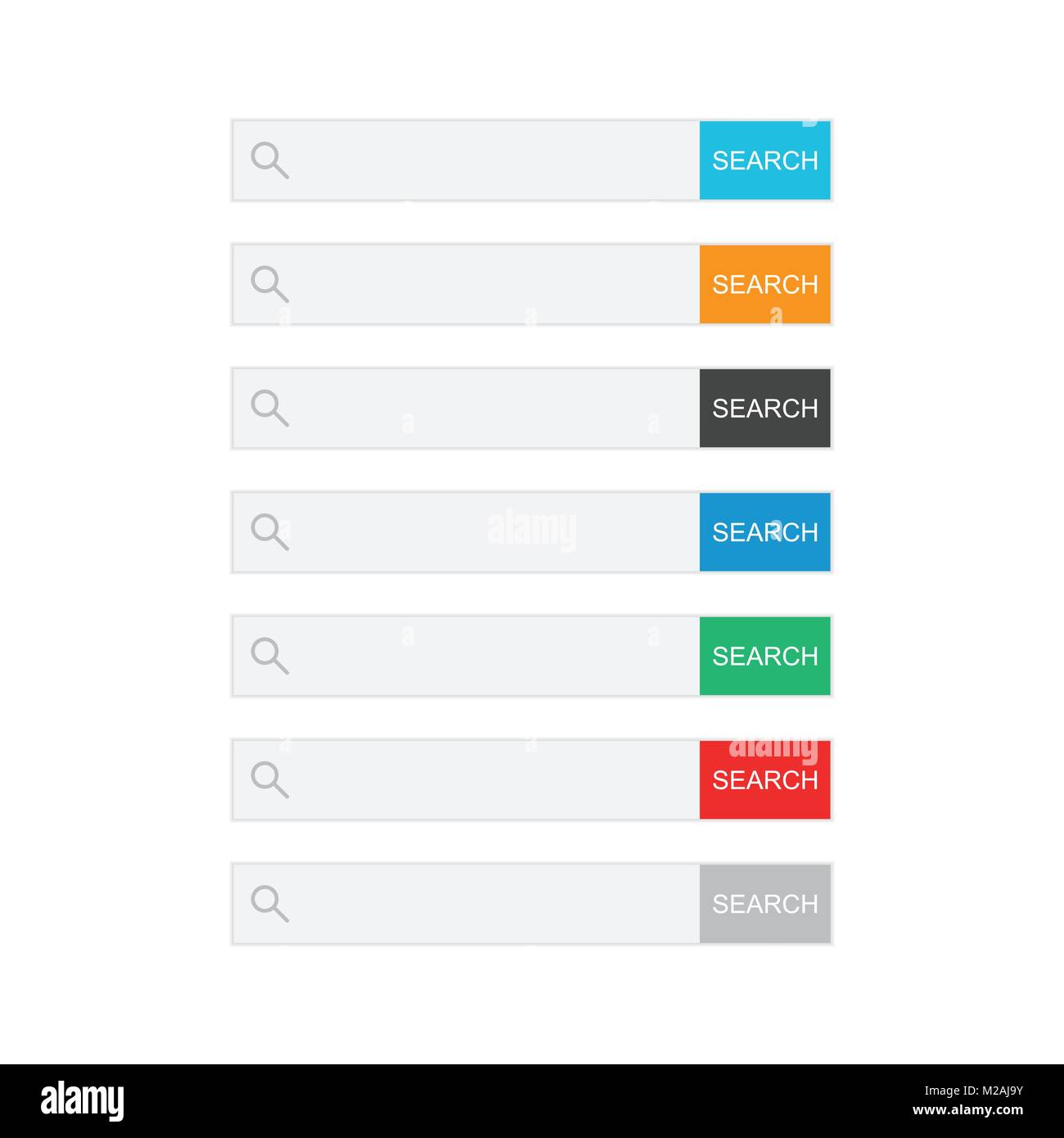Search bar field. Set vector interface elements with search button ...