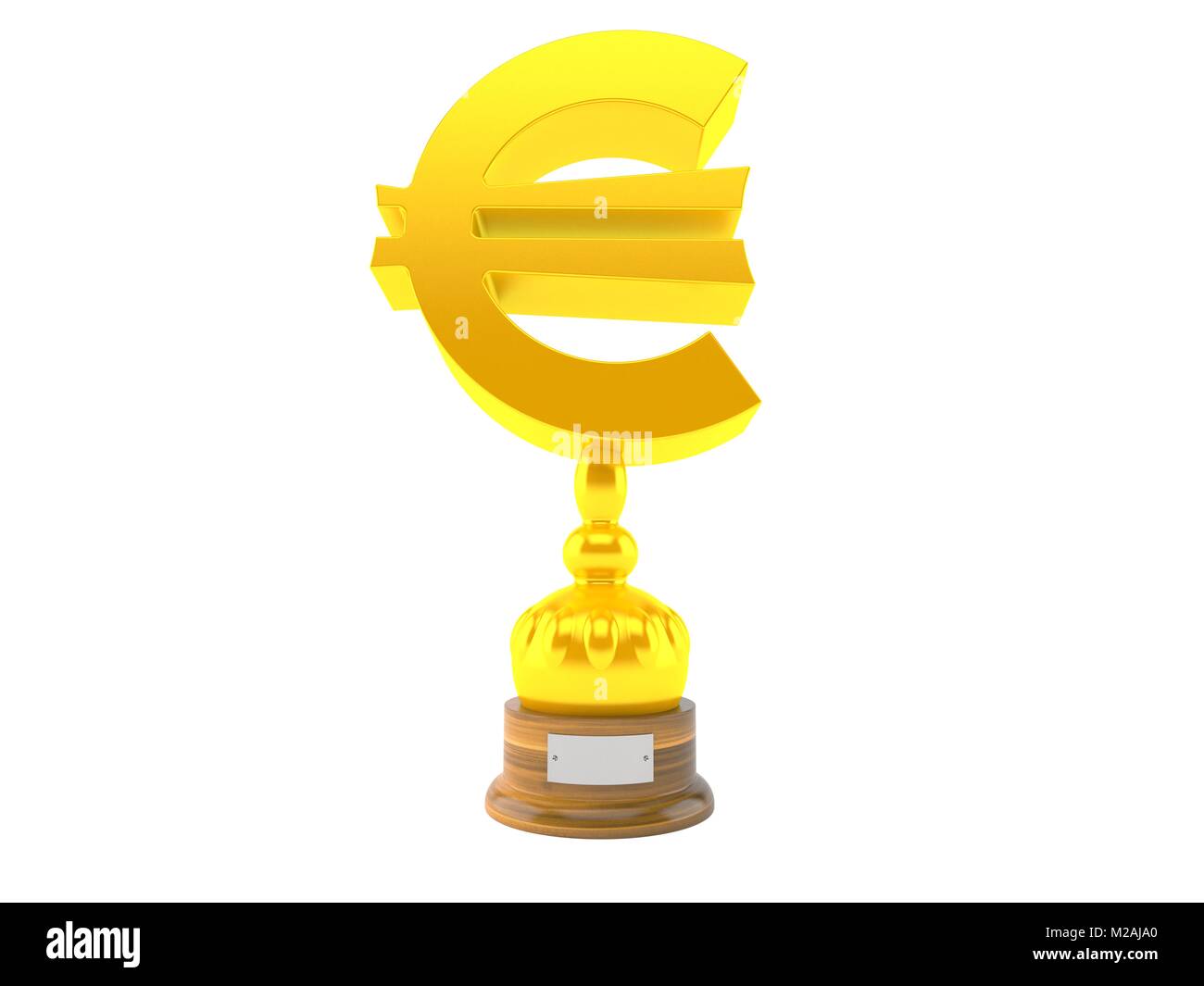 Euro currency trophy isolated on white background Stock Photo - Alamy