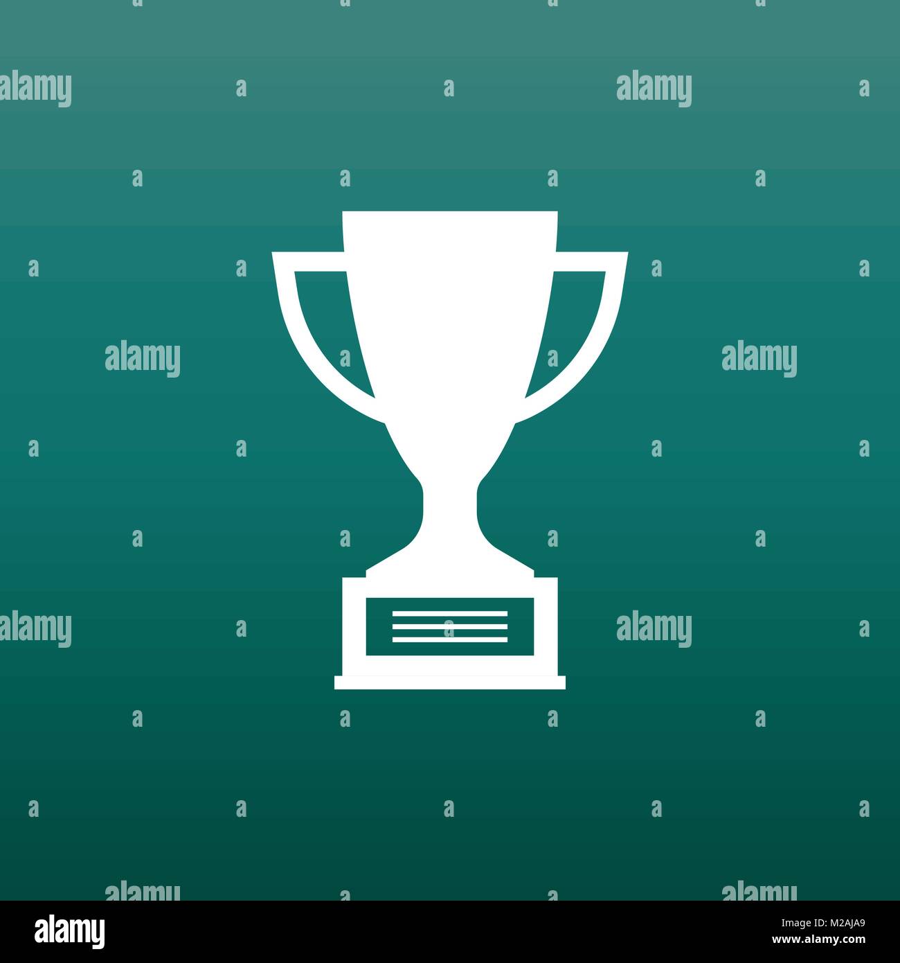 Trophy cup flat vector icon. Simple winner symbol. White illustration ...