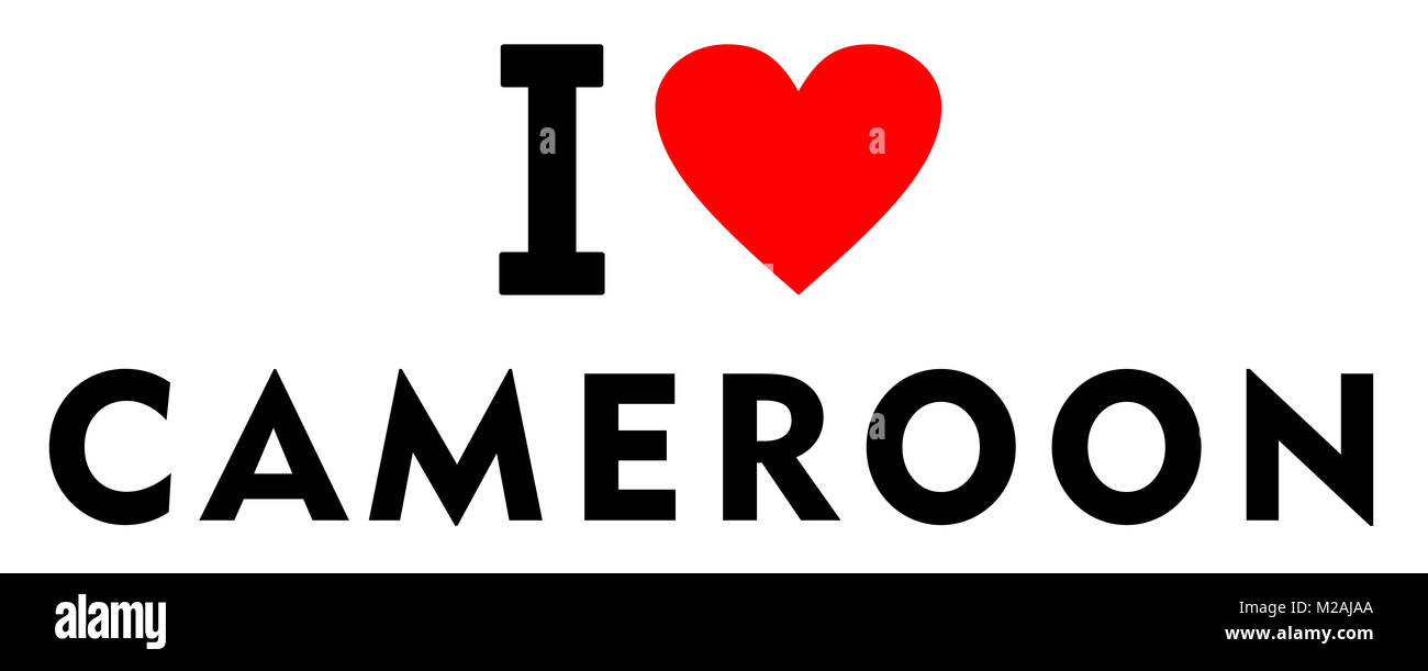 I love Cameroon country text red heart message Stock Photo - Alamy