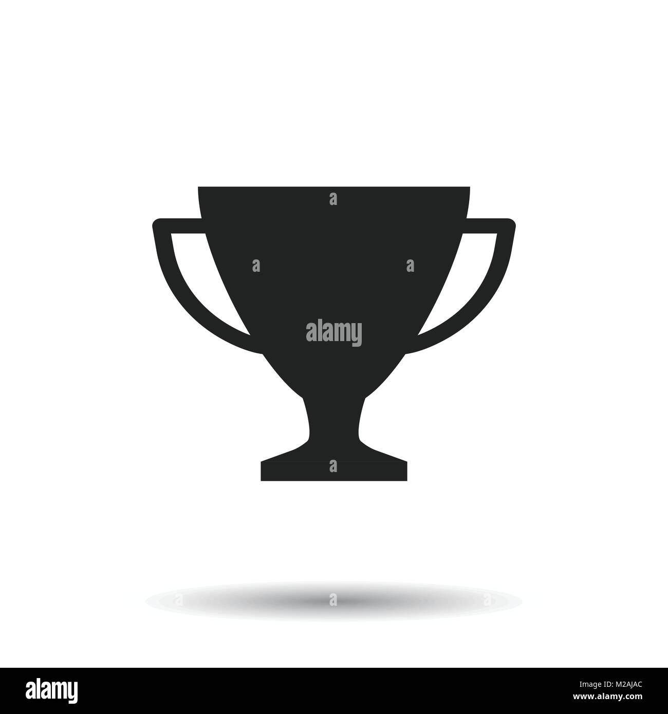 Trophy cup flat vector icon. Simple winner symbol. Black illustration ...