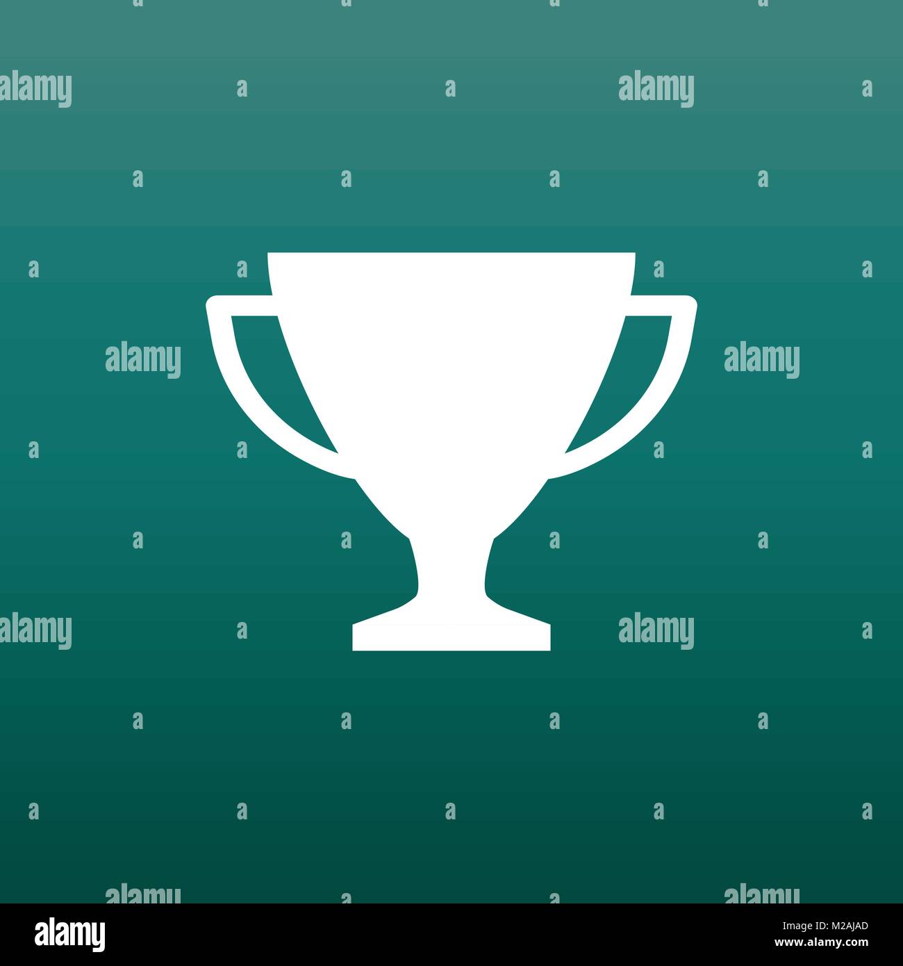 Trophy cup flat vector icon. Simple winner symbol. White illustration ...