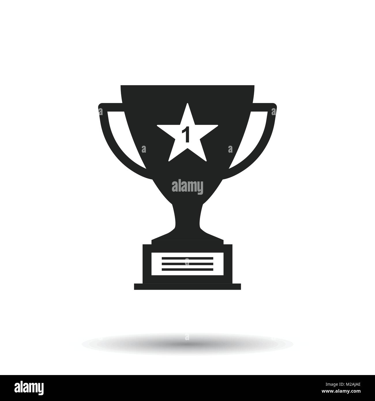 Trophy cup flat vector icon. Simple winner symbol. Black illustration ...