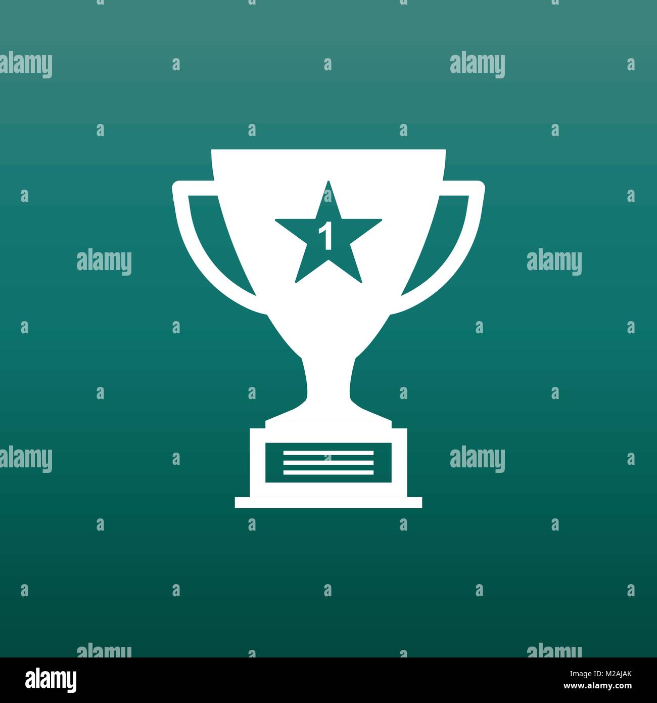 Trophy cup flat vector icon. Simple winner symbol. White illustration ...