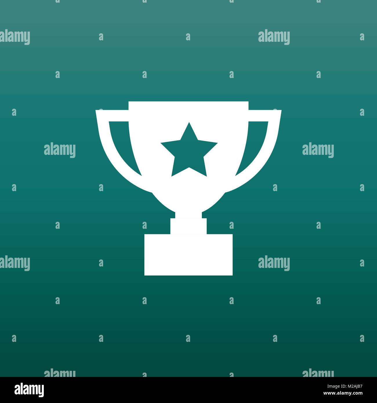 Trophy cup flat vector icon. Simple winner symbol. White illustration ...