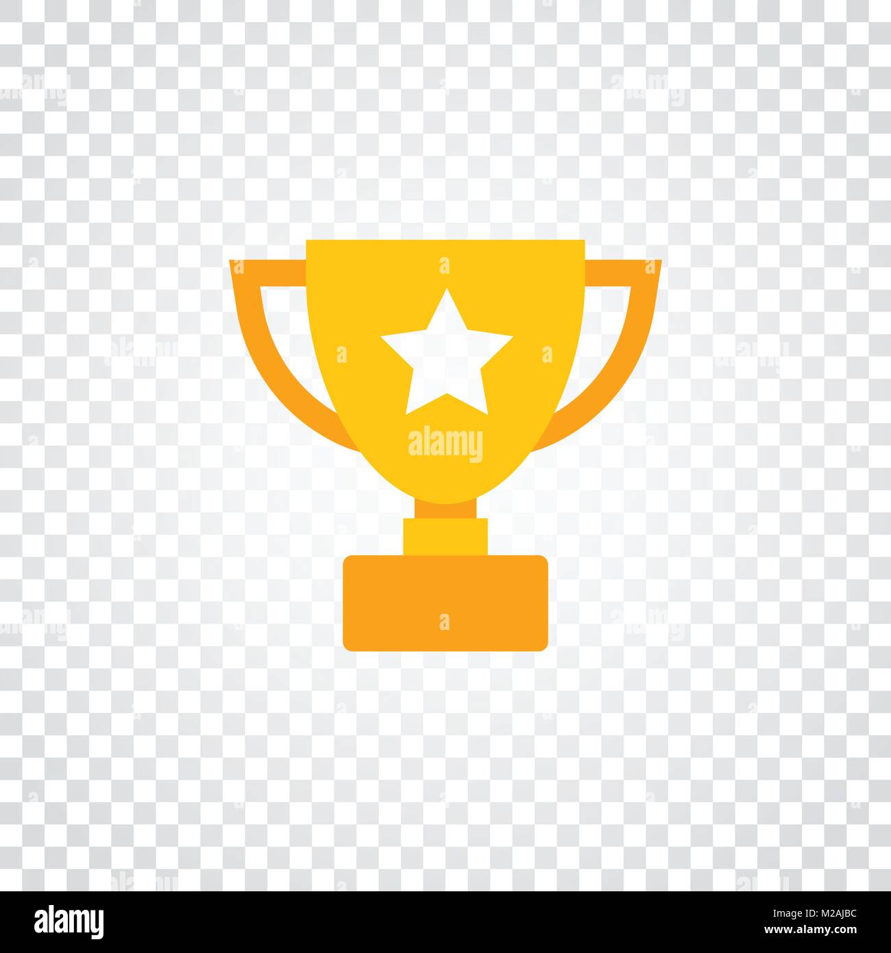 Trophy cup flat vector icon. Simple winner symbol. Gold illustration on ...