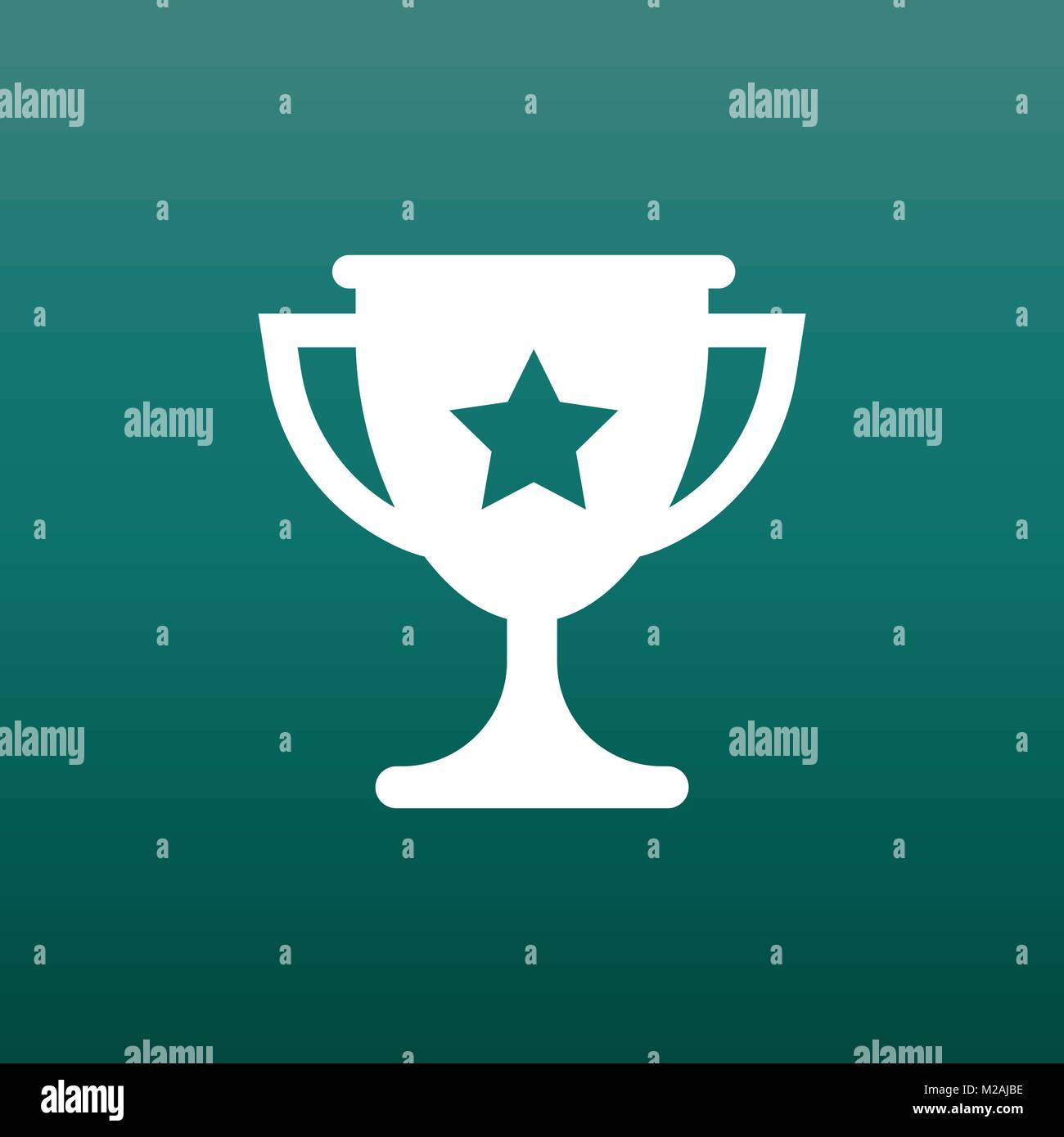 Trophy cup flat vector icon. Simple winner symbol. White illustration ...