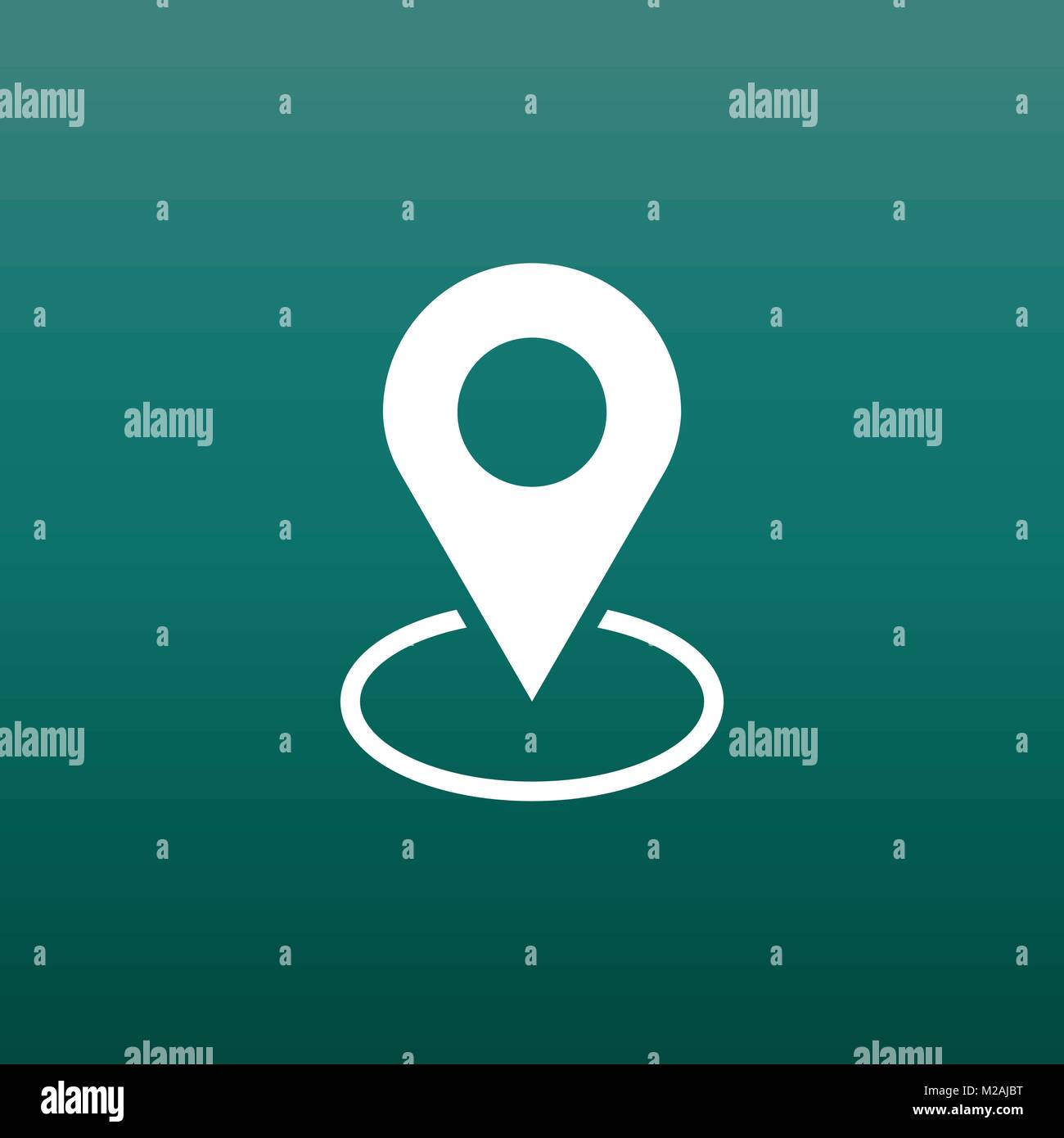 Pin icon vector. Location sign in flat style isolated on green ...