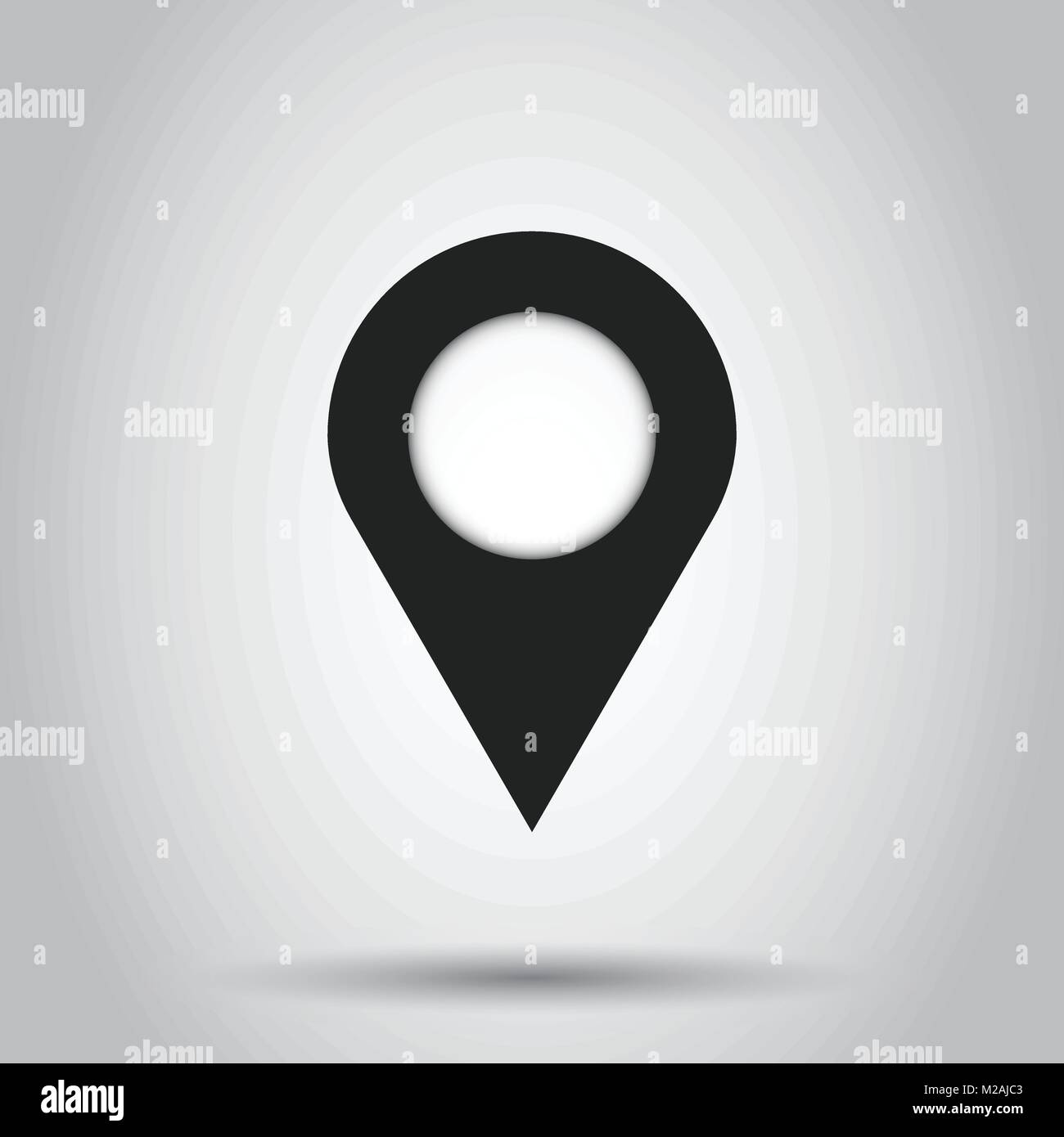Pin icon vector. Location sign in flat style isolated on gray ...