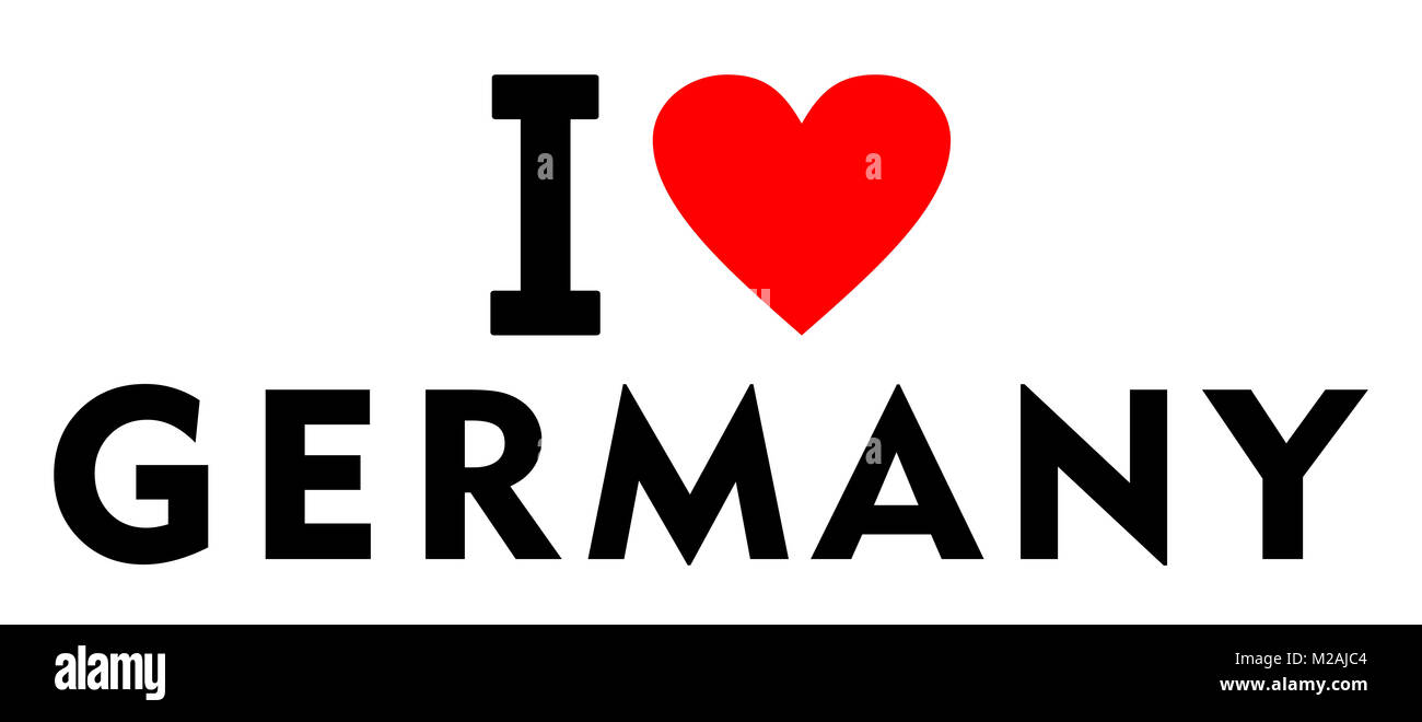 I love Germany country text red heart message Stock Photo - Alamy