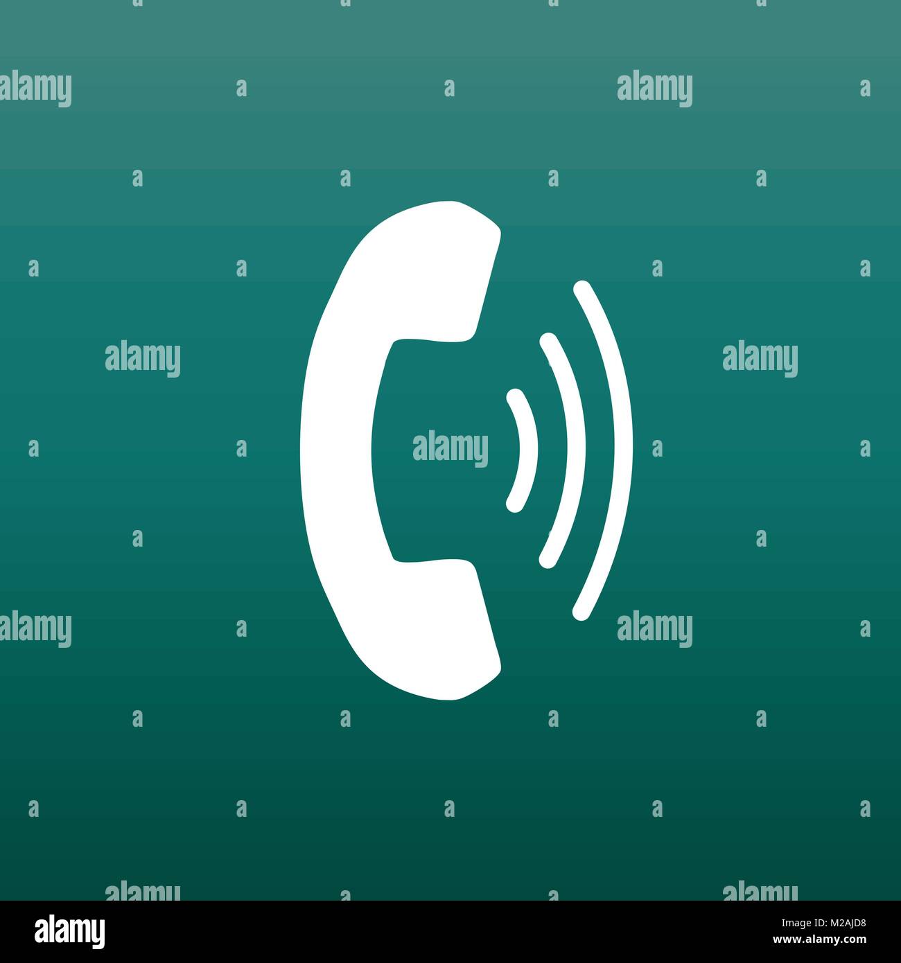 Phone icon vector, contact, support service sign on green background ...