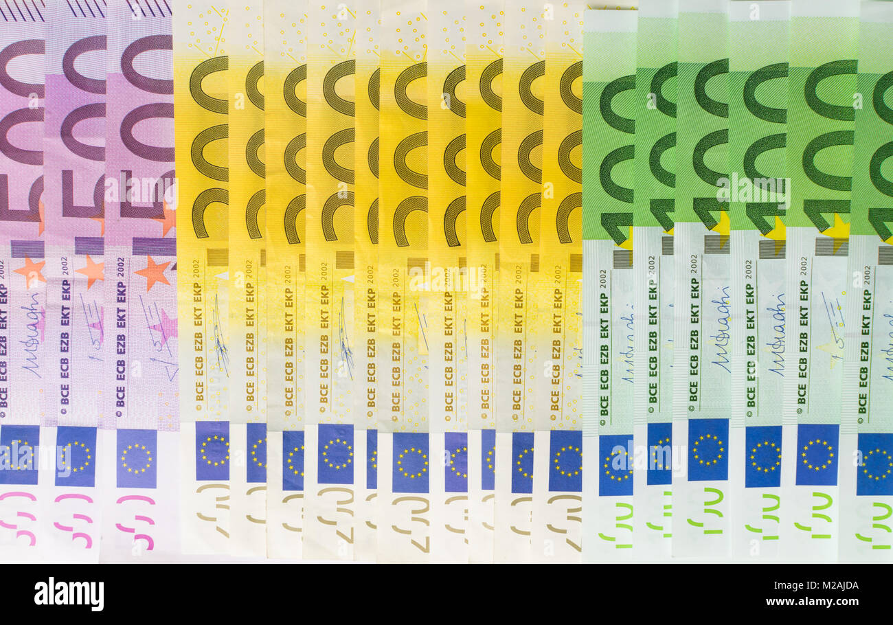 different euros money cash banknotes in background Stock Photo - Alamy