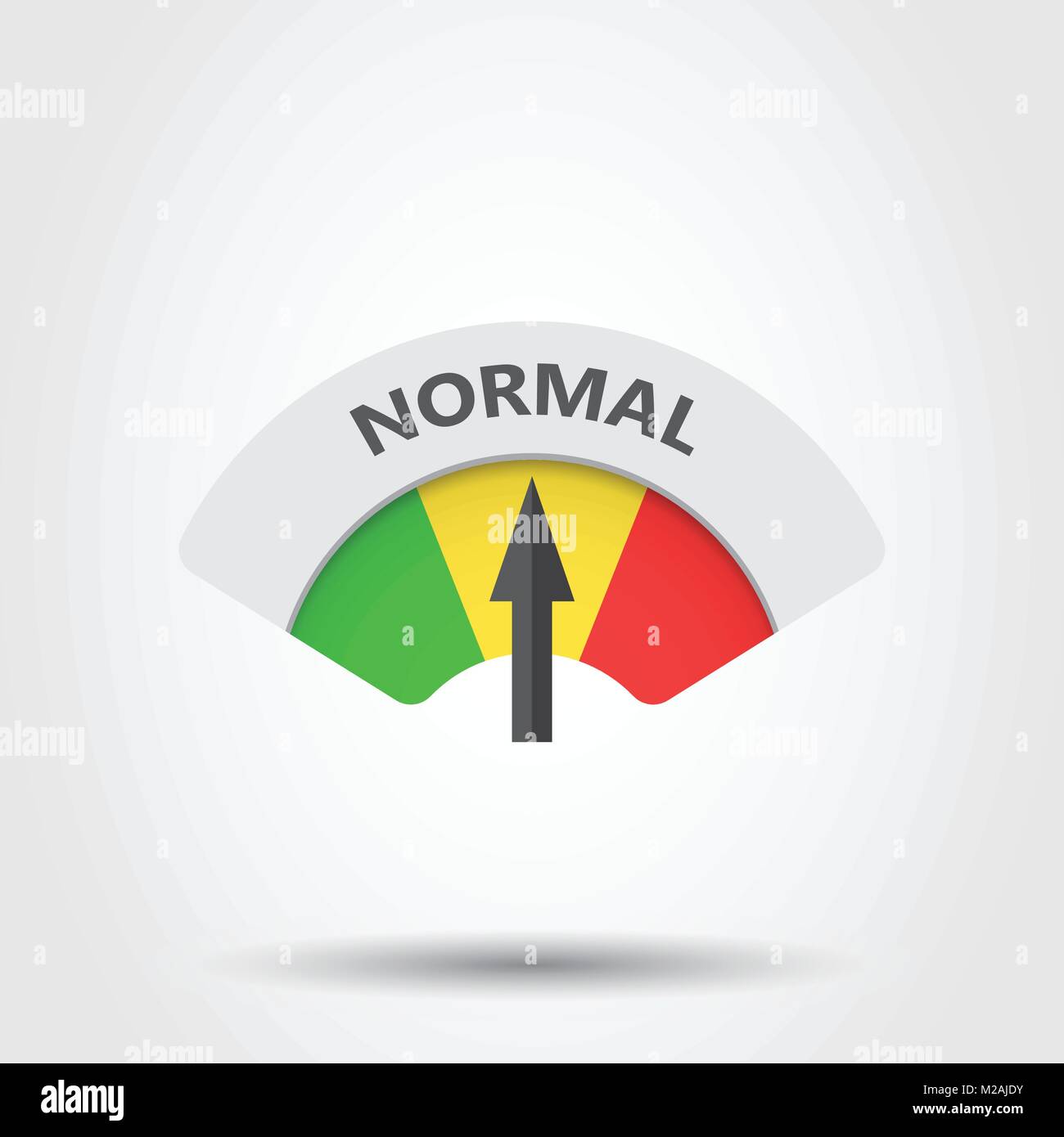 Normal level risk gauge vector icon. Normal fuel illustration on gray ...