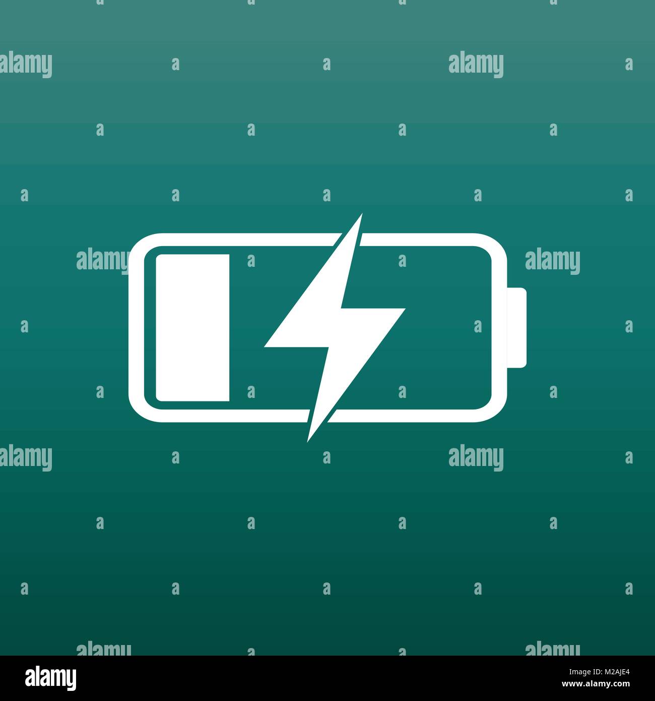 Battery charge level indicator. Vector illustration on green background ...