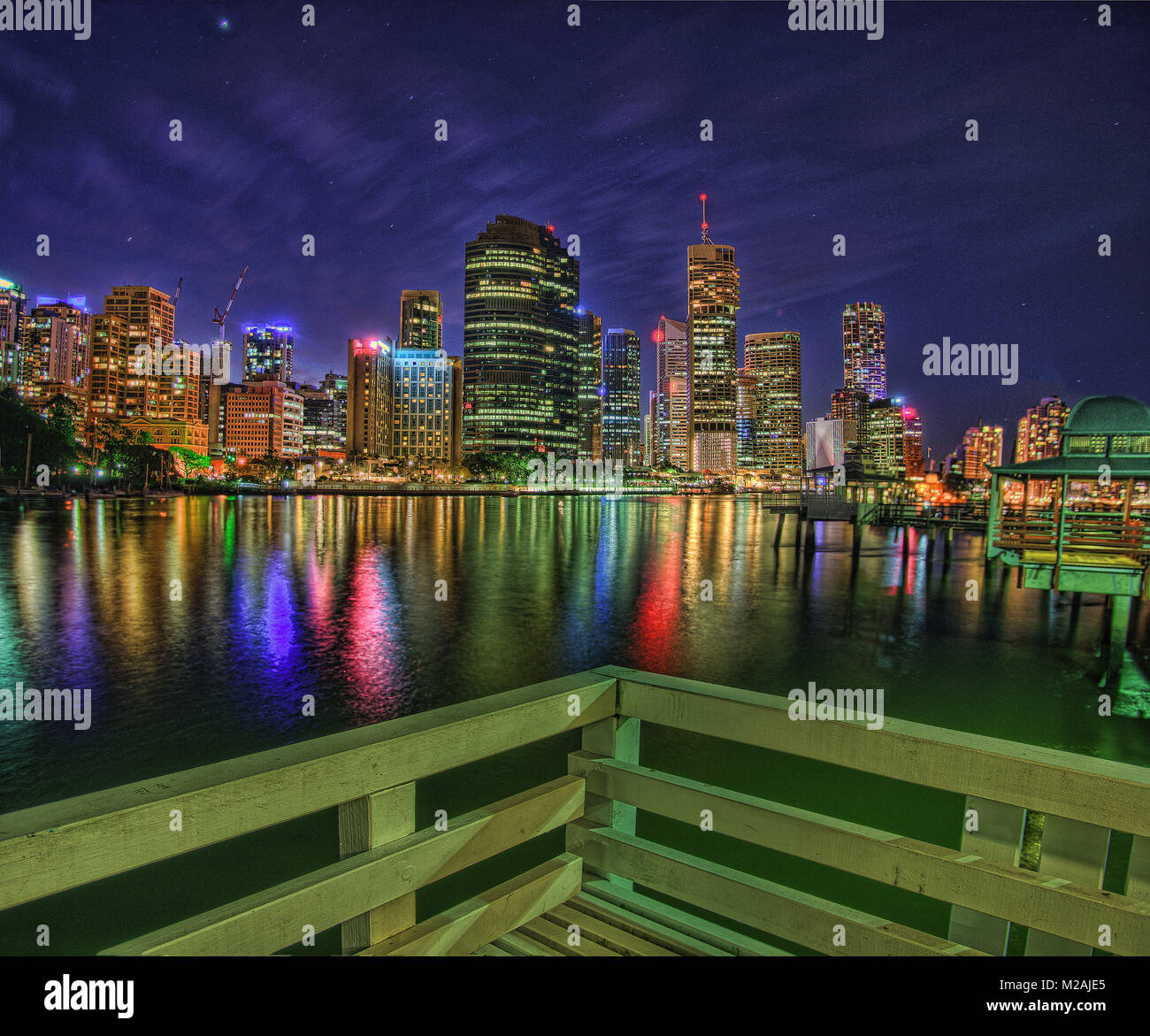 South brisbane night panorama hi-res stock photography and images - Alamy