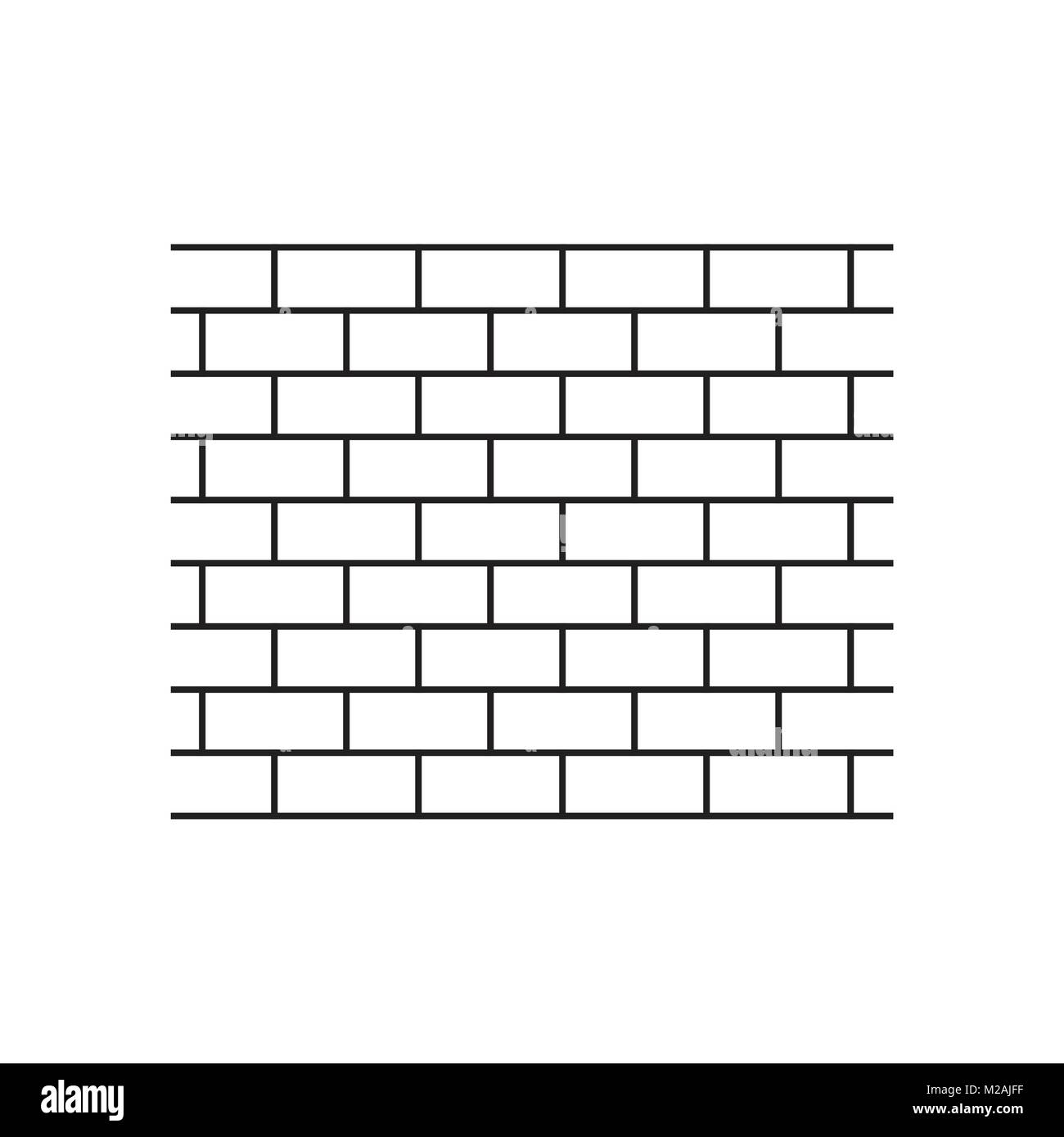 Wall brick icon in flat style isolated on white background. Wall symbol ...