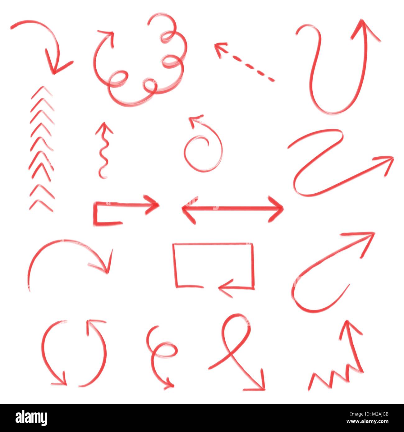 Hand drawn arrow set icon. Collection of pencil sketch symbols. Vector ...