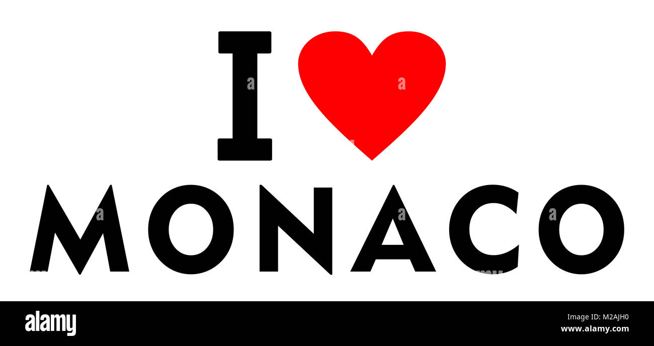 I love Monaco country text red heart message Stock Photo - Alamy