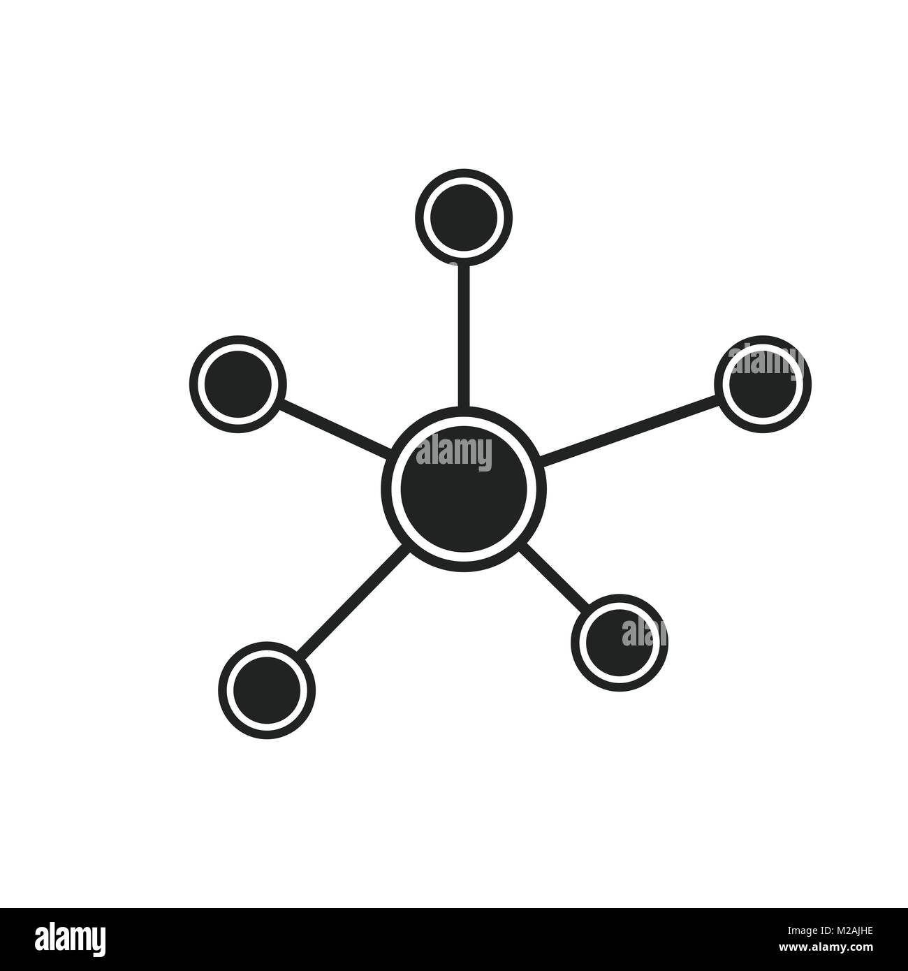 Social network, molecule, dna icon in flat style. Vector illustration ...
