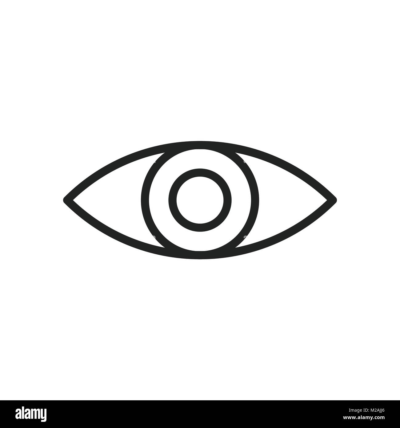 Simple eye icon vector. Eyesight pictogram in flat style Stock Vector ...
