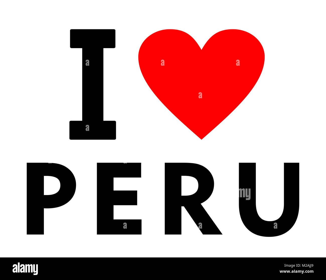 I love Peru country text red heart message Stock Photo - Alamy
