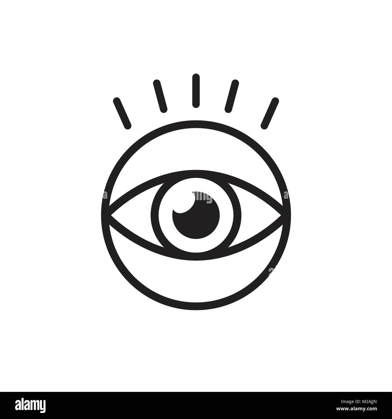 Simple eye icon vector. Eyesight pictogram in flat style Stock Vector ...