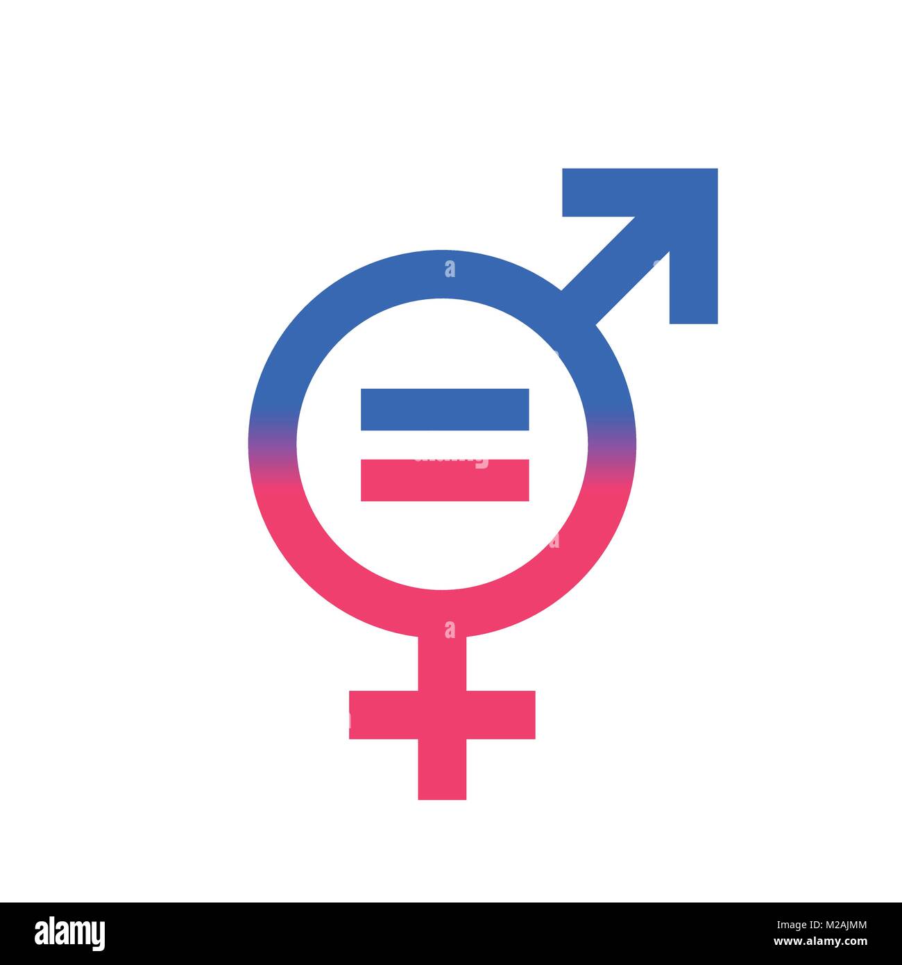 Gender equal sign vector icon. Men and woomen equal concept icon Stock ...