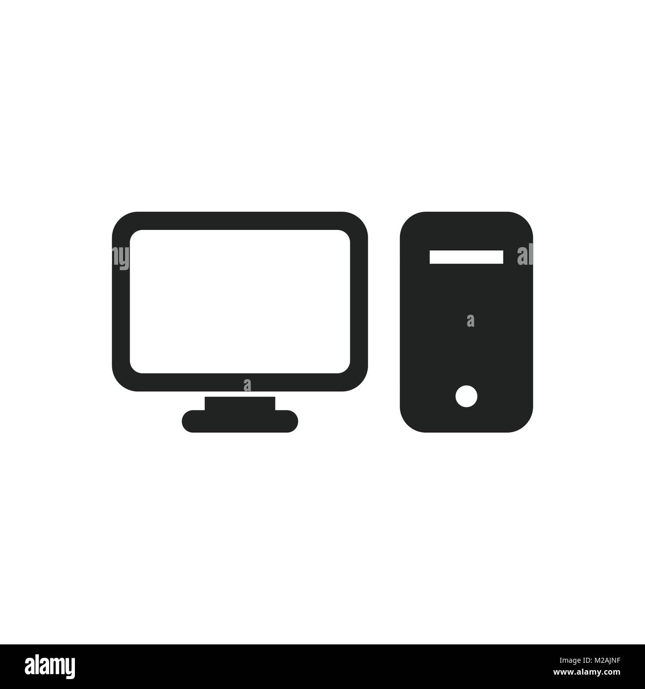 Computer vector illustration. Monitor flat icon Stock Vector Image ...