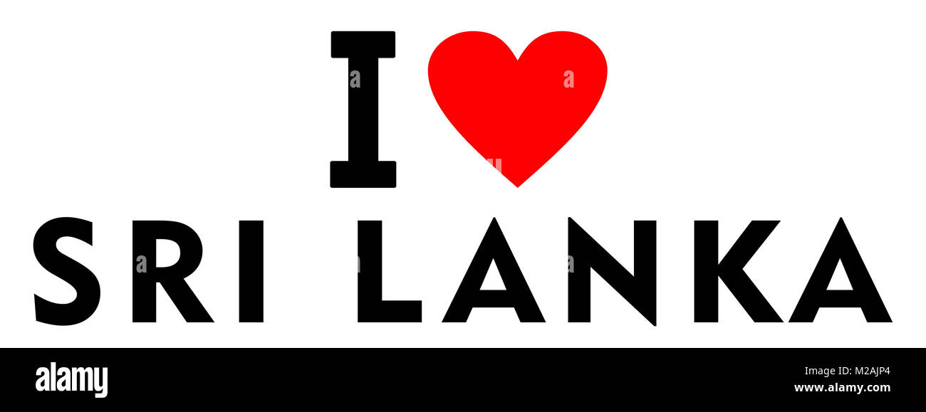 I love Sri Lanka country text red heart message Stock Photo - Alamy