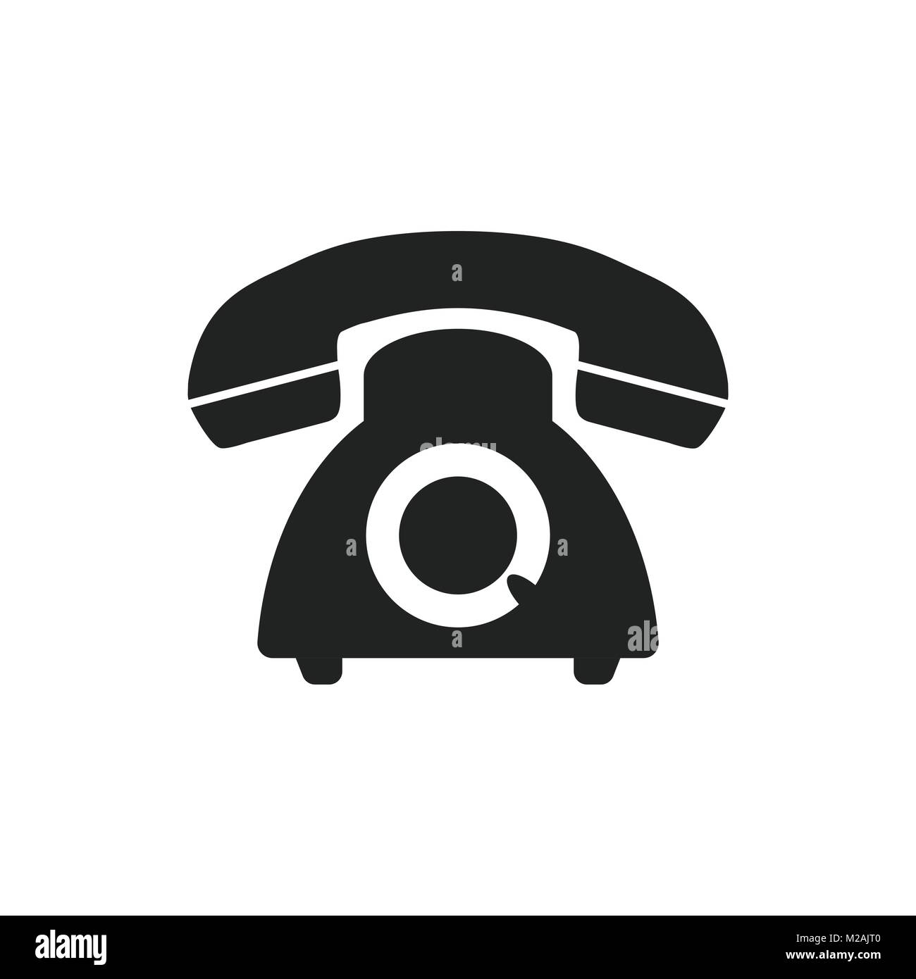 Phone vector icon. Old vintage telephone symbol illustration Stock ...