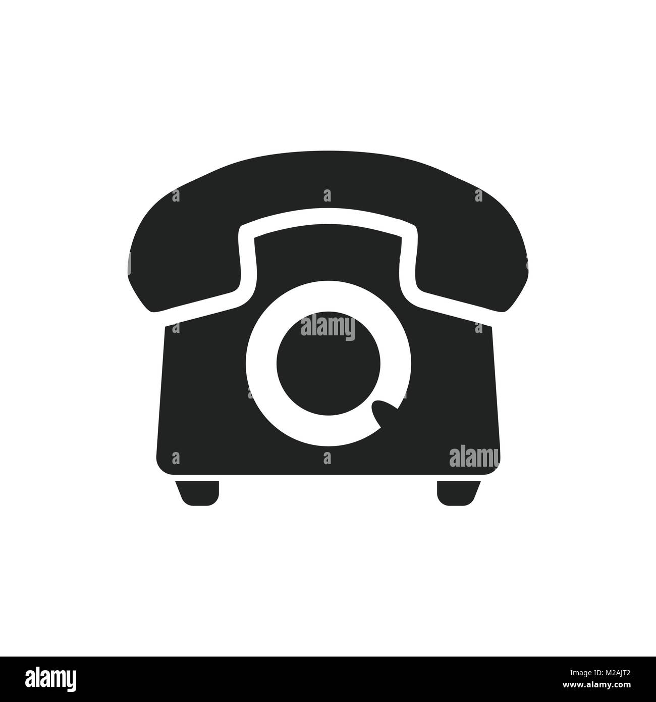Phone vector icon. Old vintage telephone symbol illustration Stock ...