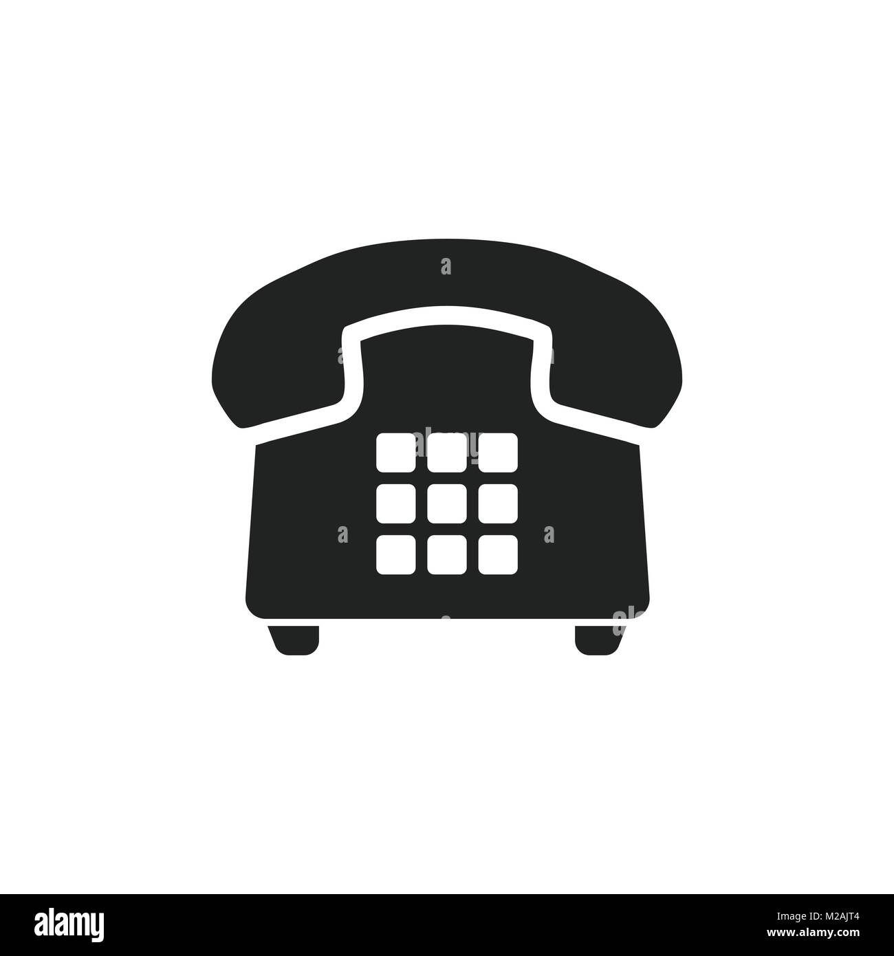 Phone vector icon. Old vintage telephone symbol illustration Stock ...