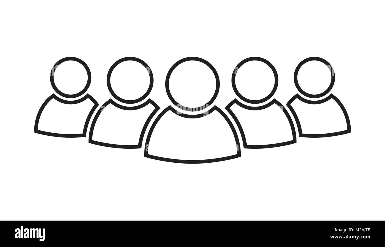 Group of people vector icon in line style. Persons icon illustration ...
