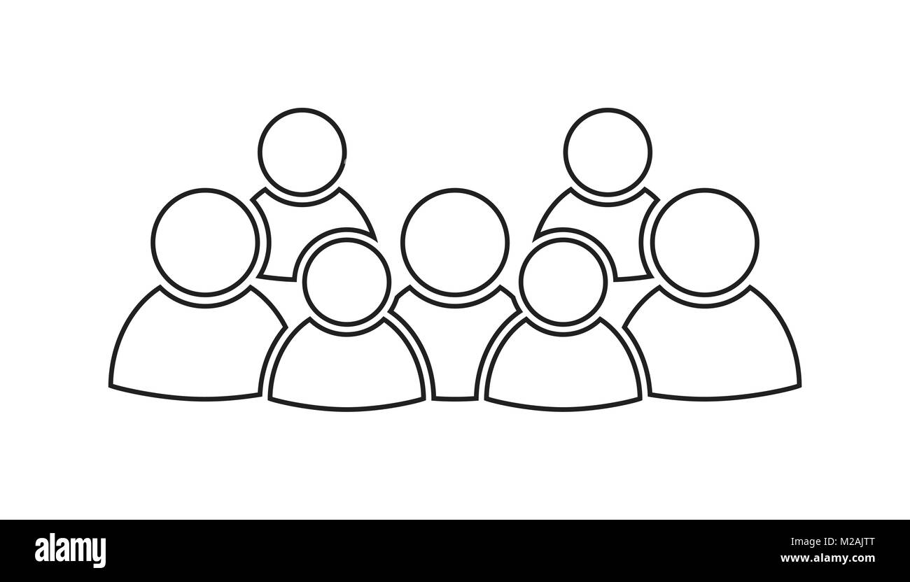 Group of people vector icon in line style. Persons icon illustration ...